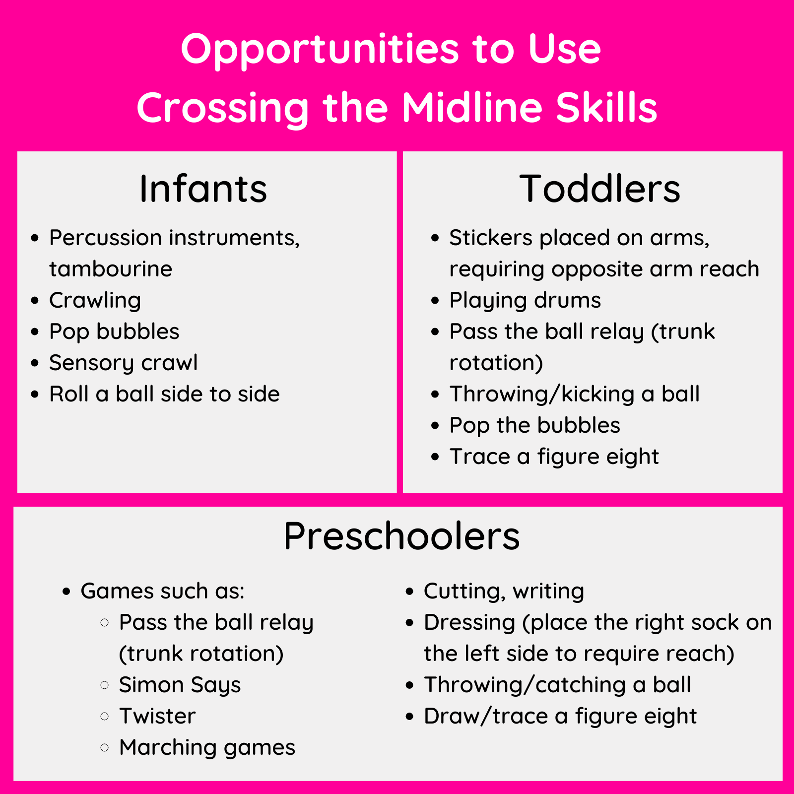 Crossing the Midline Skills - rayzkidz.com/blog